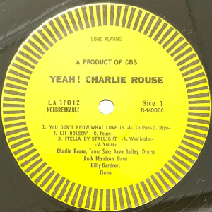CHARLIE ROUSE - YEAH ! - Jazz Records seeed