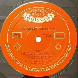 RONNELL BRIGHT TRIO - S / T - Jazz Records seeed